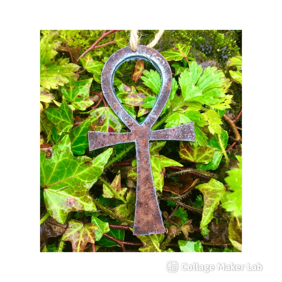 Rustic Metal Ankh Cross: Egyptian Christmas Tree Decoration Decoration ...