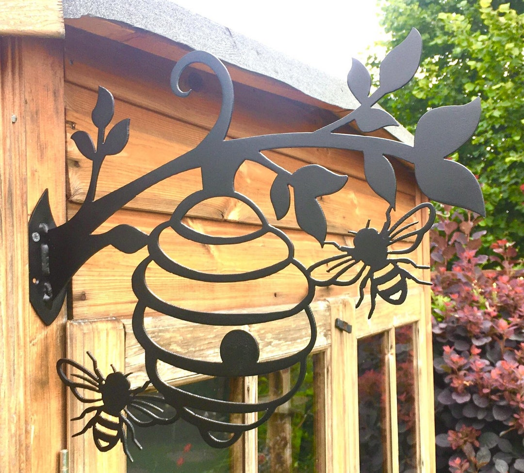 Bee Hive Wall Bracket Metal Wall Art Garden Art Pet Memorial Plaque ...