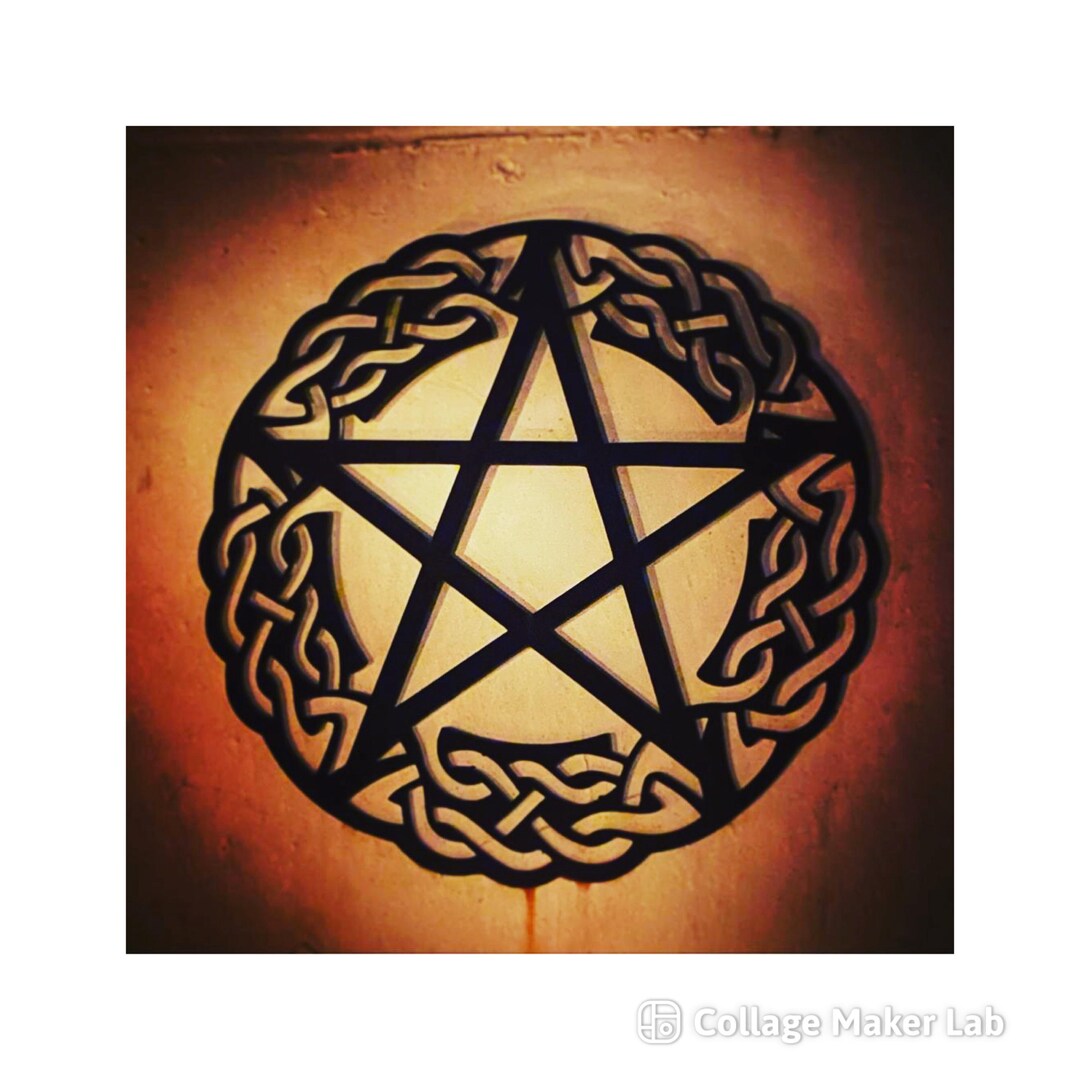 Celtic Pentacle Star Wall Art: Living Room Garden Decor for Witchcraft ...