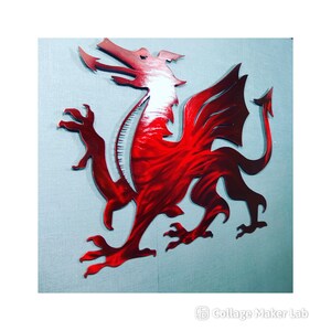 Welsh Dragon Metal Wall Art, Welsh Flag Garden Art, Red Welsh Dragon ...