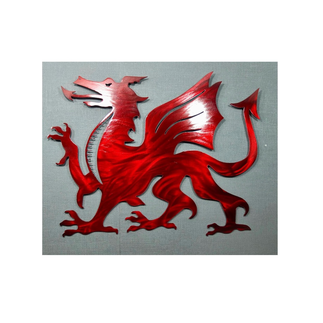 Welsh Dragon Metal Wall Art, Welsh Flag Garden Art, Red Welsh Dragon ...