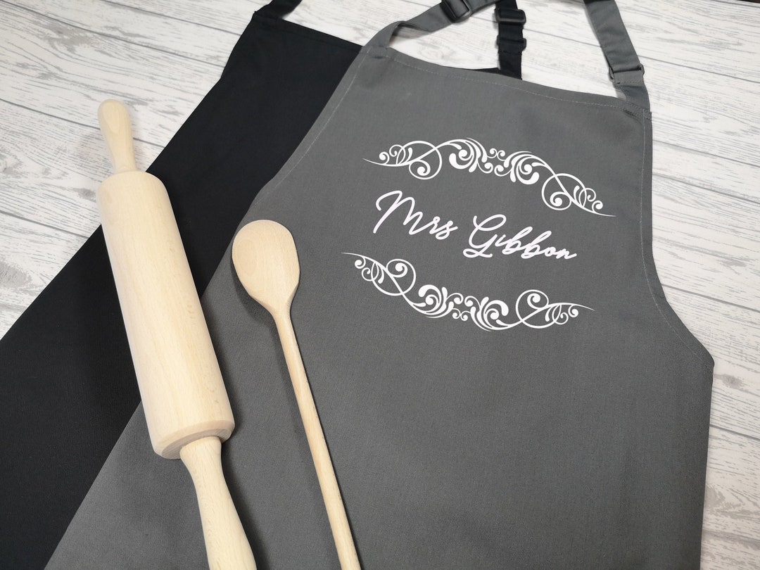 Personalised adult Welsh Vintage Teacher apron in grey or - Etsy Österreich