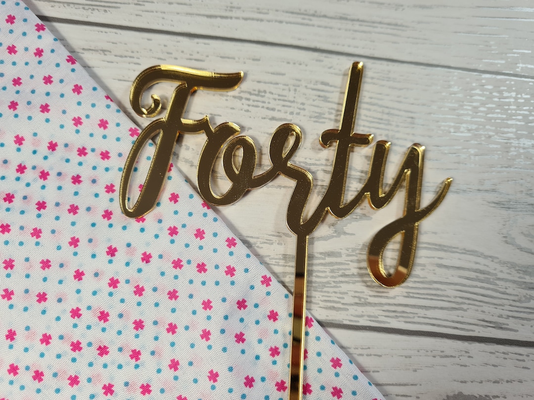 Personalised Mirrored Acrylic Birthday Wording Age Cake Topper Any Age ...