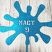 Personalised Wooden Birthday Slime Splat Cake Topper Glitter Any Name ...