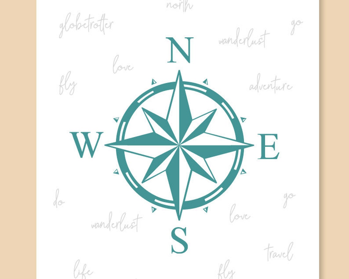Printeable Compass Rose Download Print Downloadable Poster - Etsy