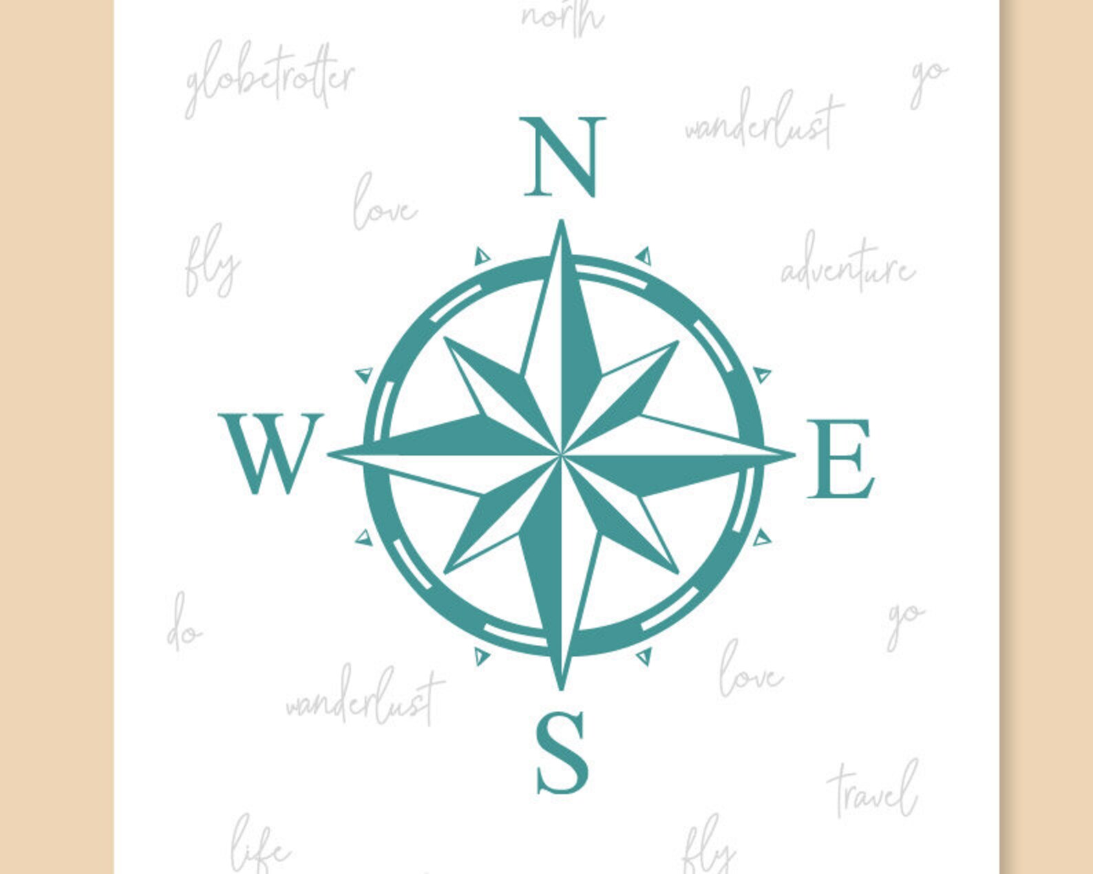 Printeable Compass Rose Download Print Downloadable Poster - Etsy