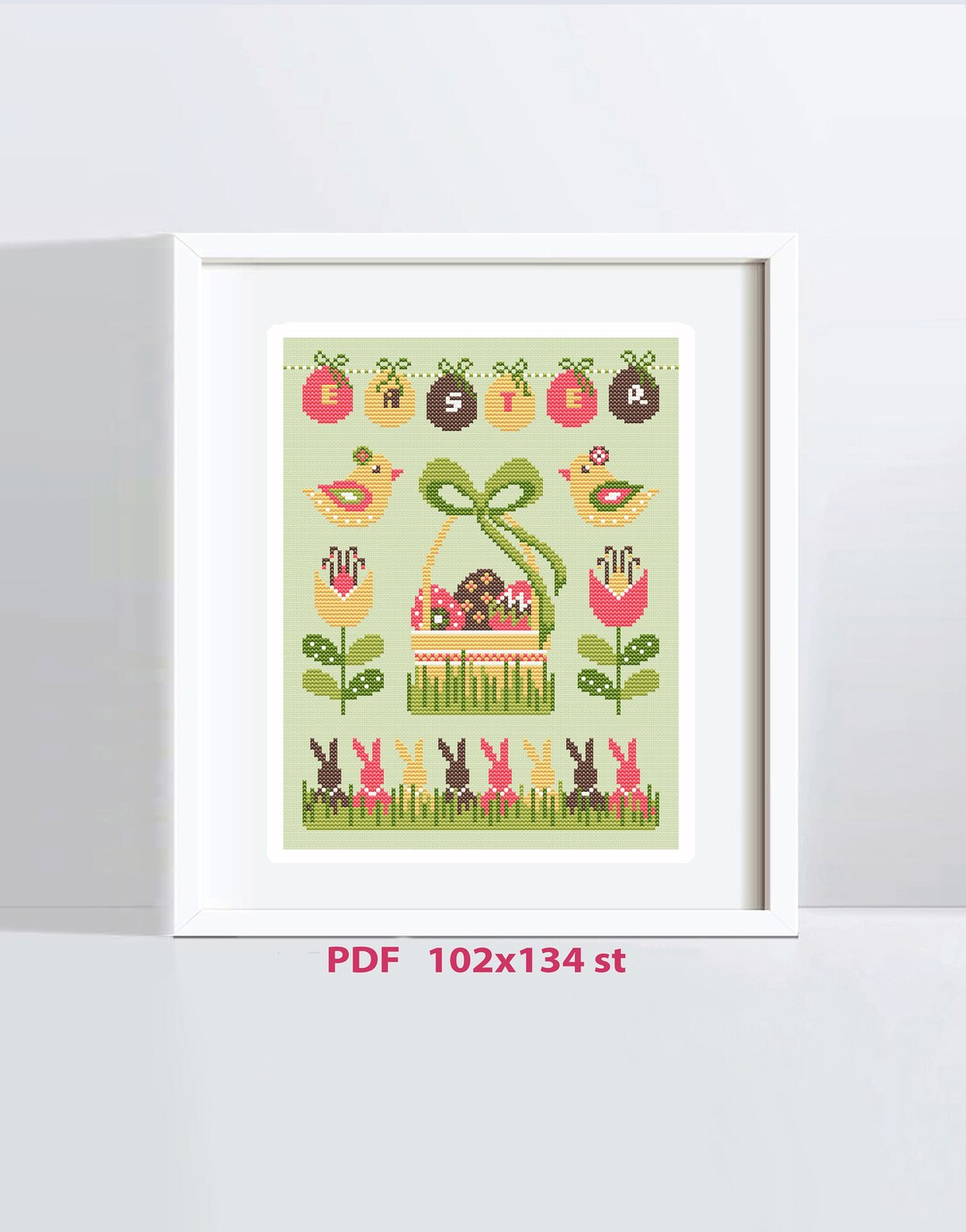 Happy Easter Sampler/cross-stitch Pattern/easter/pdf/instant Download - Etsy