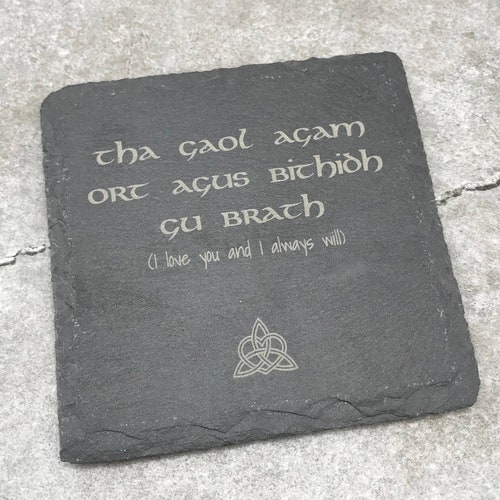 Slainte Slate Coaster Scottish Gaelic Cheers Outlander - Etsy