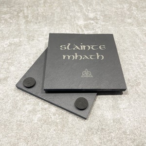 Slainte Slate Coaster - Scottish Gaelic - Cheers - Outlander ...
