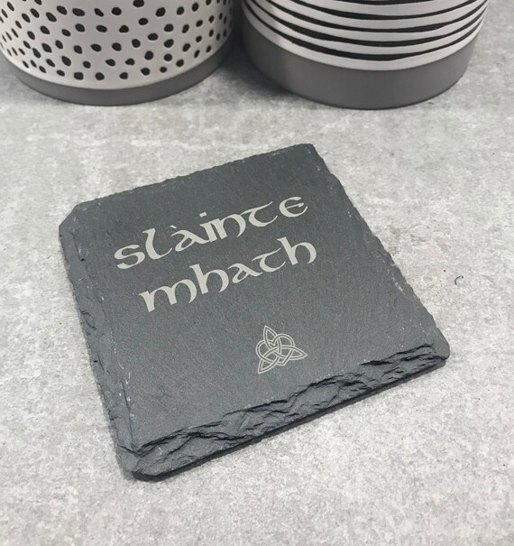 Slainte Slate Coaster Scottish Gaelic Cheers Outlander | Etsy UK