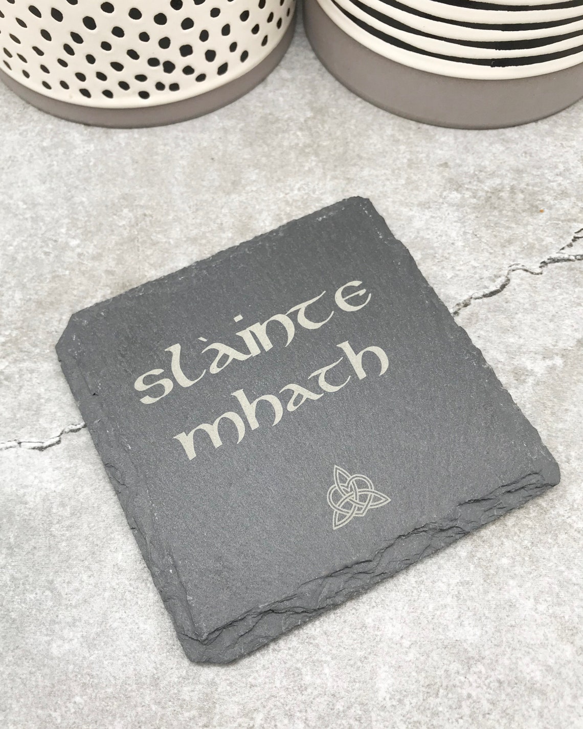 Slainte Slate Coaster Scottish Gaelic Cheers Outlander | Etsy