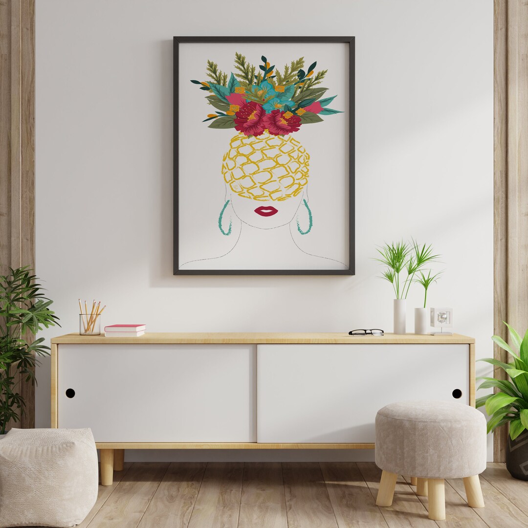 Pineapple Floral Printable Strong Women Can Be in Yours Living Room ...