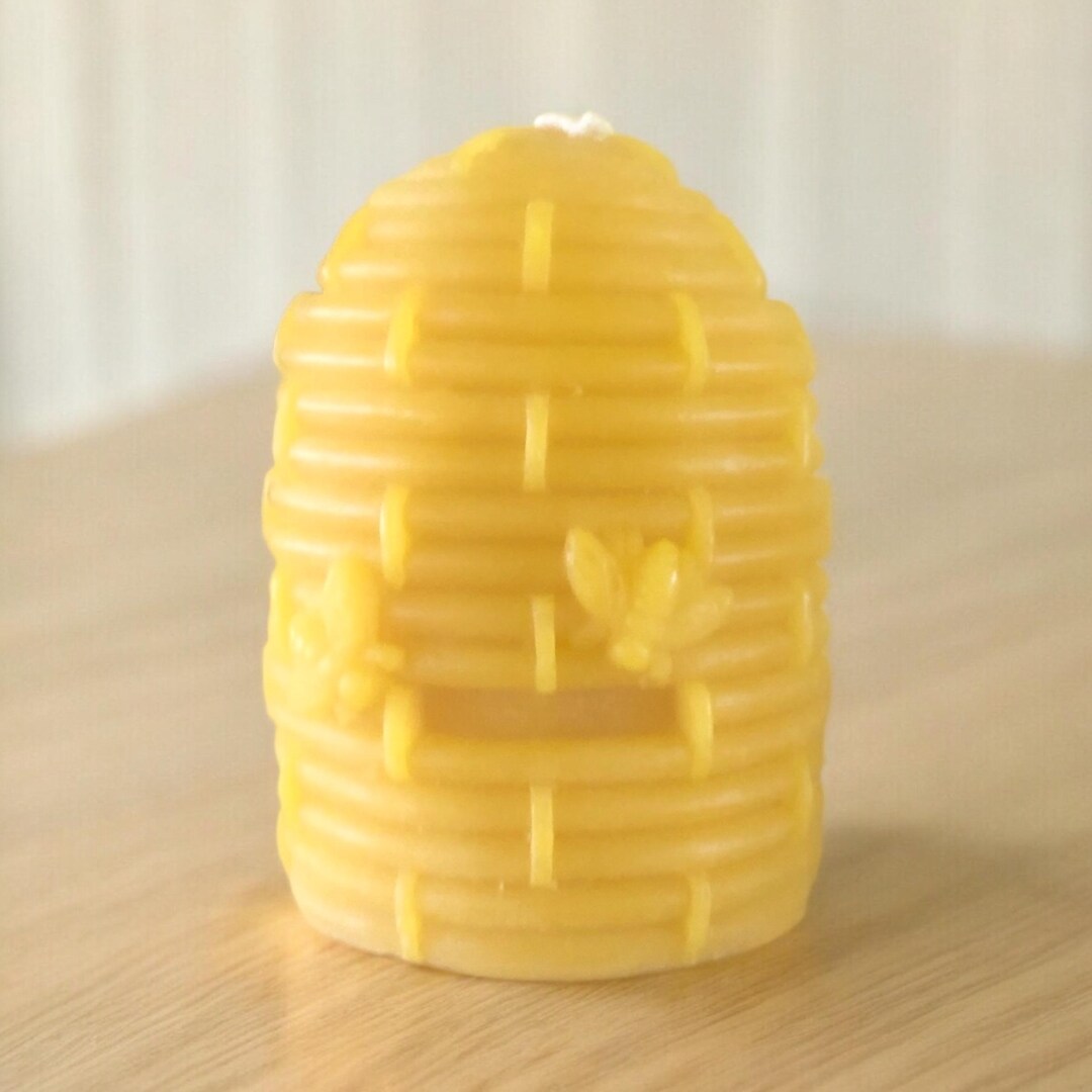 Handmade Beeswax Beehive Candle – Unscented Pillar, Natural Air ...