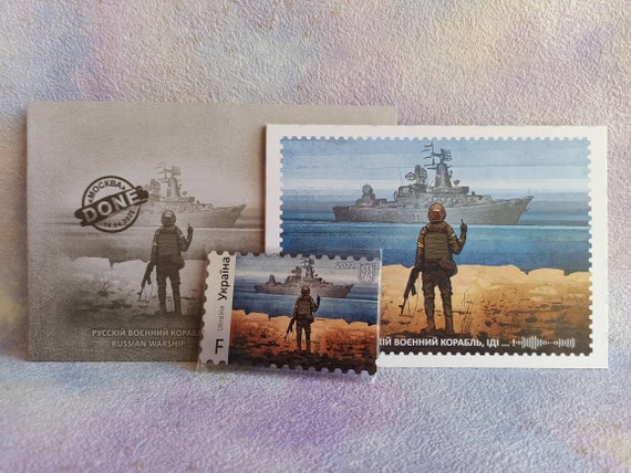 Ukrainian Postcard Russian Warship Go... Envelope Russian - Etsy