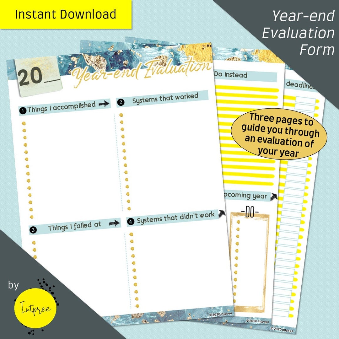 Year-end Evaluation and New Year Goals-planning Form - Etsy