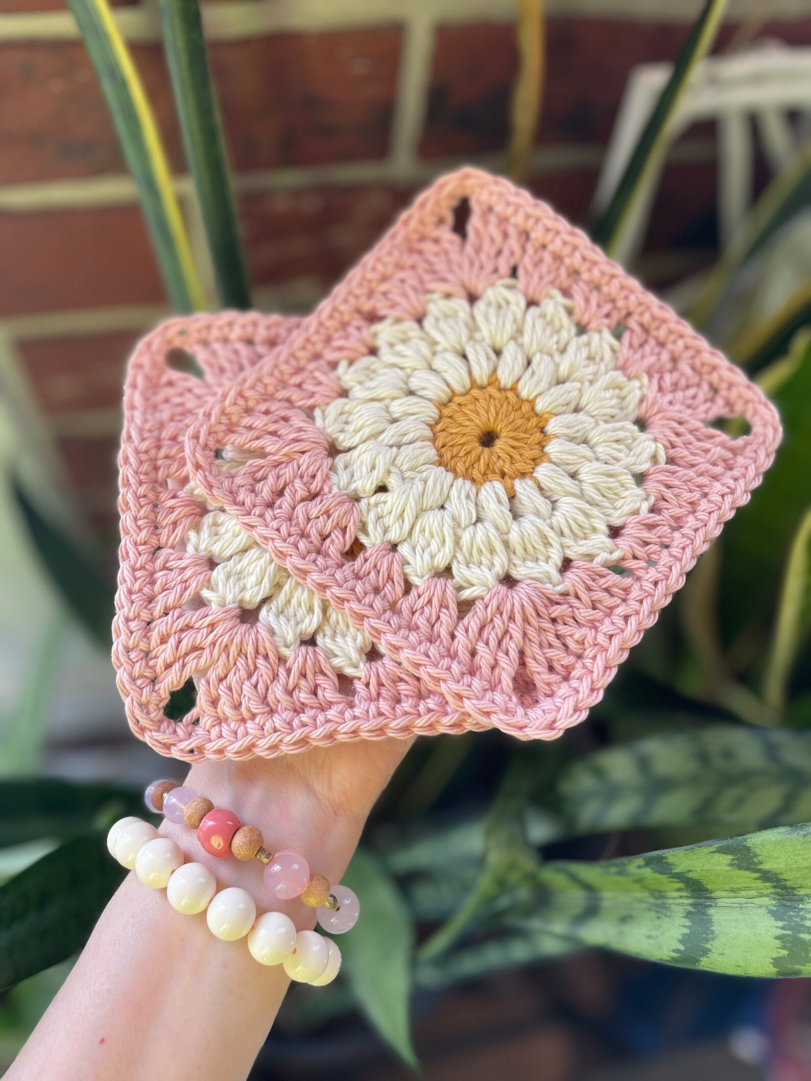 Pink Daisy Coaster Set, Daisy Coasters, Floral Coasters, Crochet Daisy ...