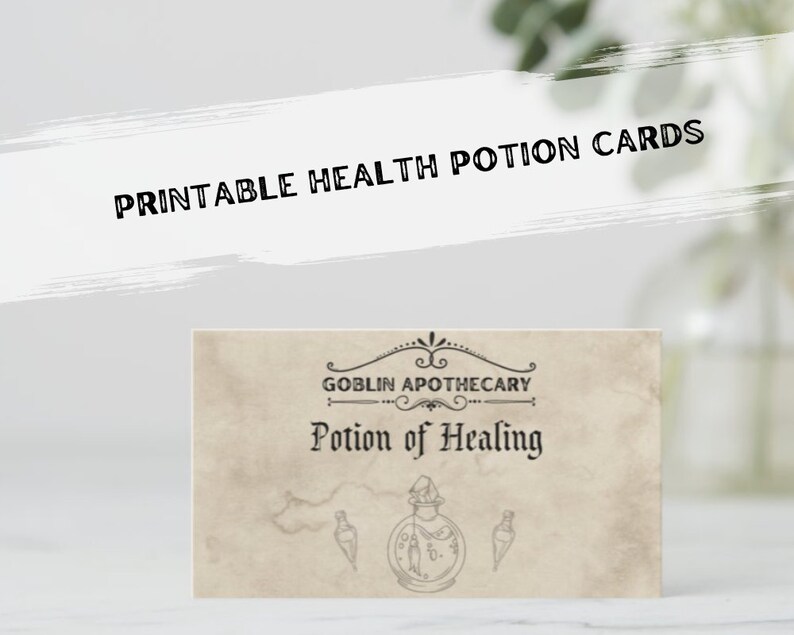 Digital Printable Health Potion Cards - Etsy