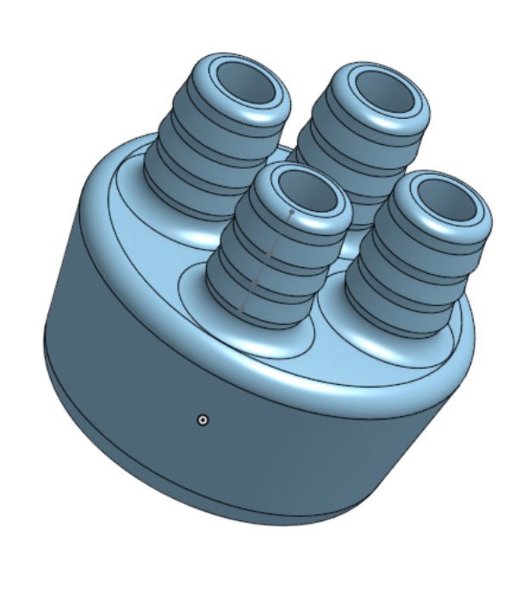 3D File 4-way Diverter Water Splitter 3/4 to 4x 1/2 Hydroponic - Etsy