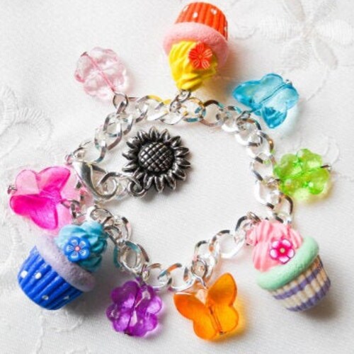 Cupcake Bracelet Cute Bracelet Summer Bracelet Polymer - Etsy
