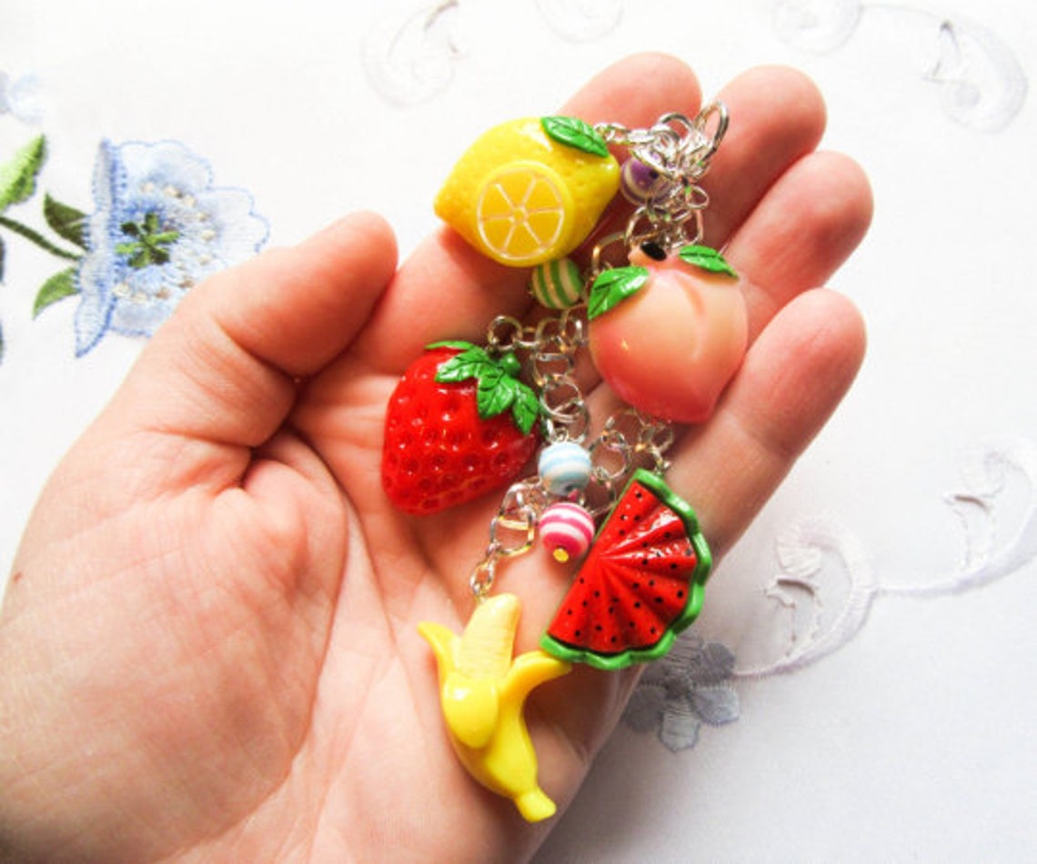 Fruit Bracelet Cute Bracelet Fruit Charm Bracelet Summer | Etsy