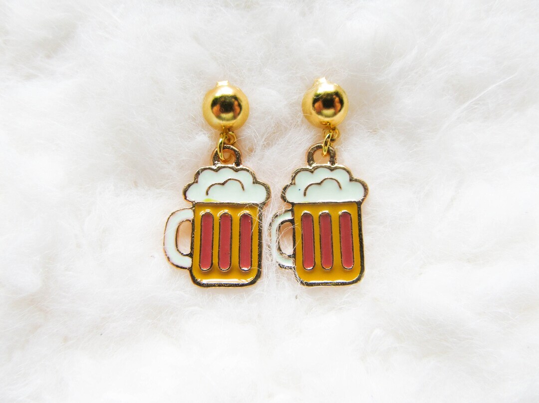 Beer Earrings, Beer Charm Earrings, Cute Earrings, Pint Earrings, Cute ...
