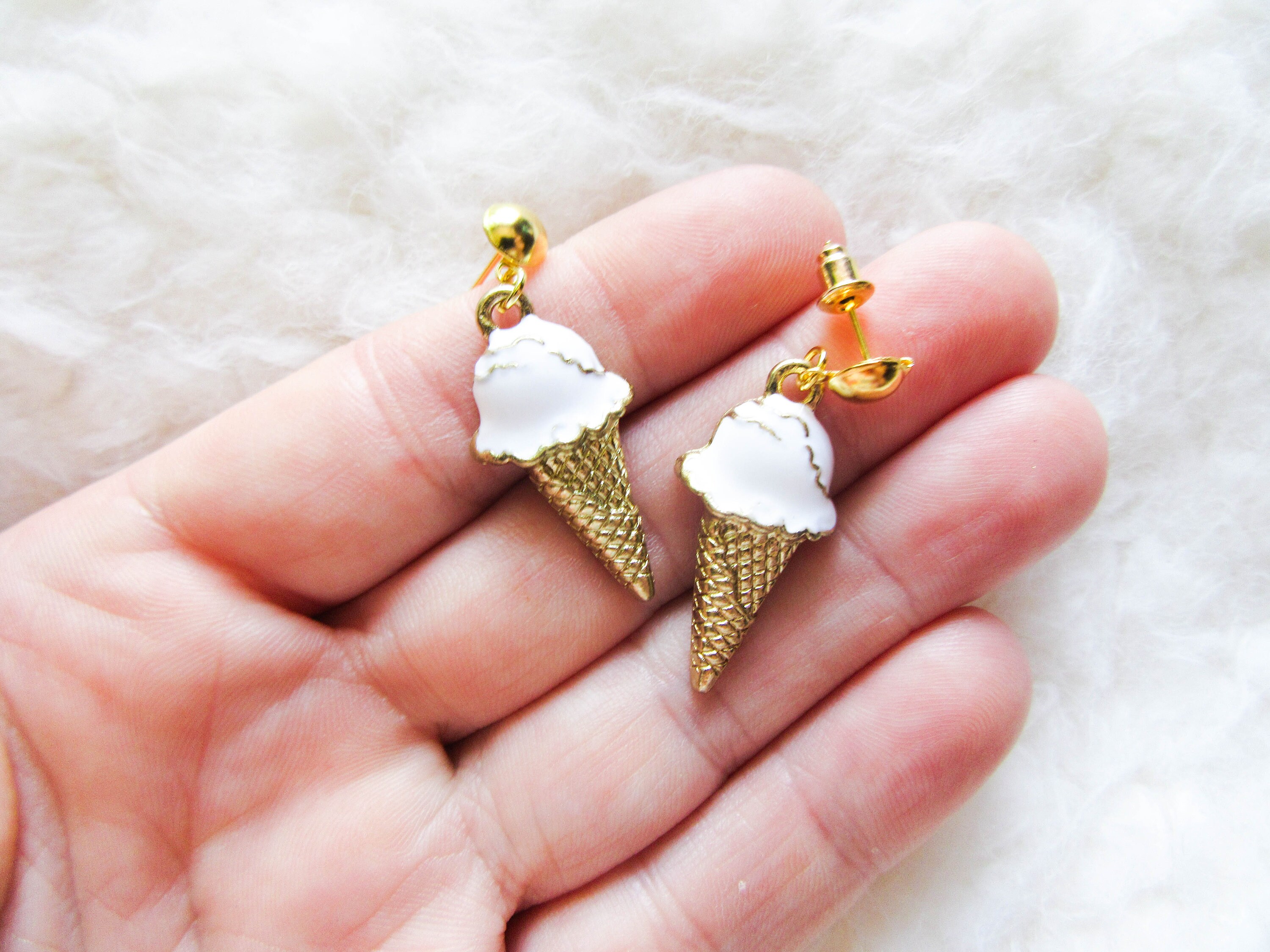 Ice Cream Cone Earrings Ice Cream Earrings Summer Earrings - Etsy