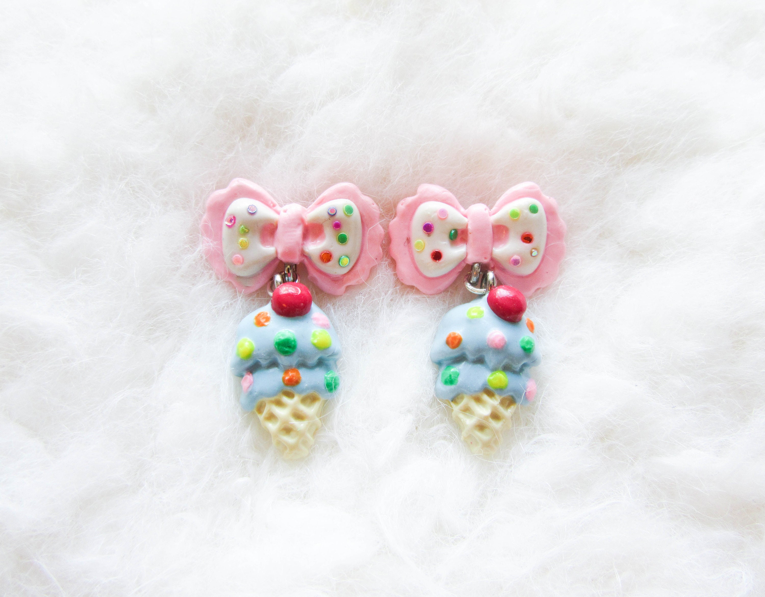 Ice Cream Cone Earrings Ice Cream Earrings Summer Earrings - Etsy