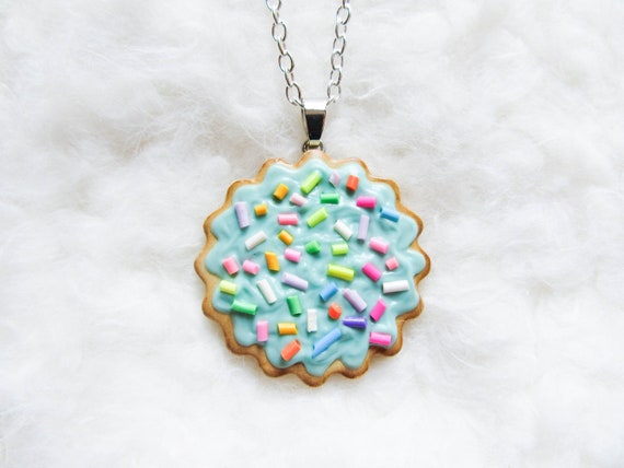 Sugar Cookie Necklace Cookie Pendant Food Necklace Cute - Etsy