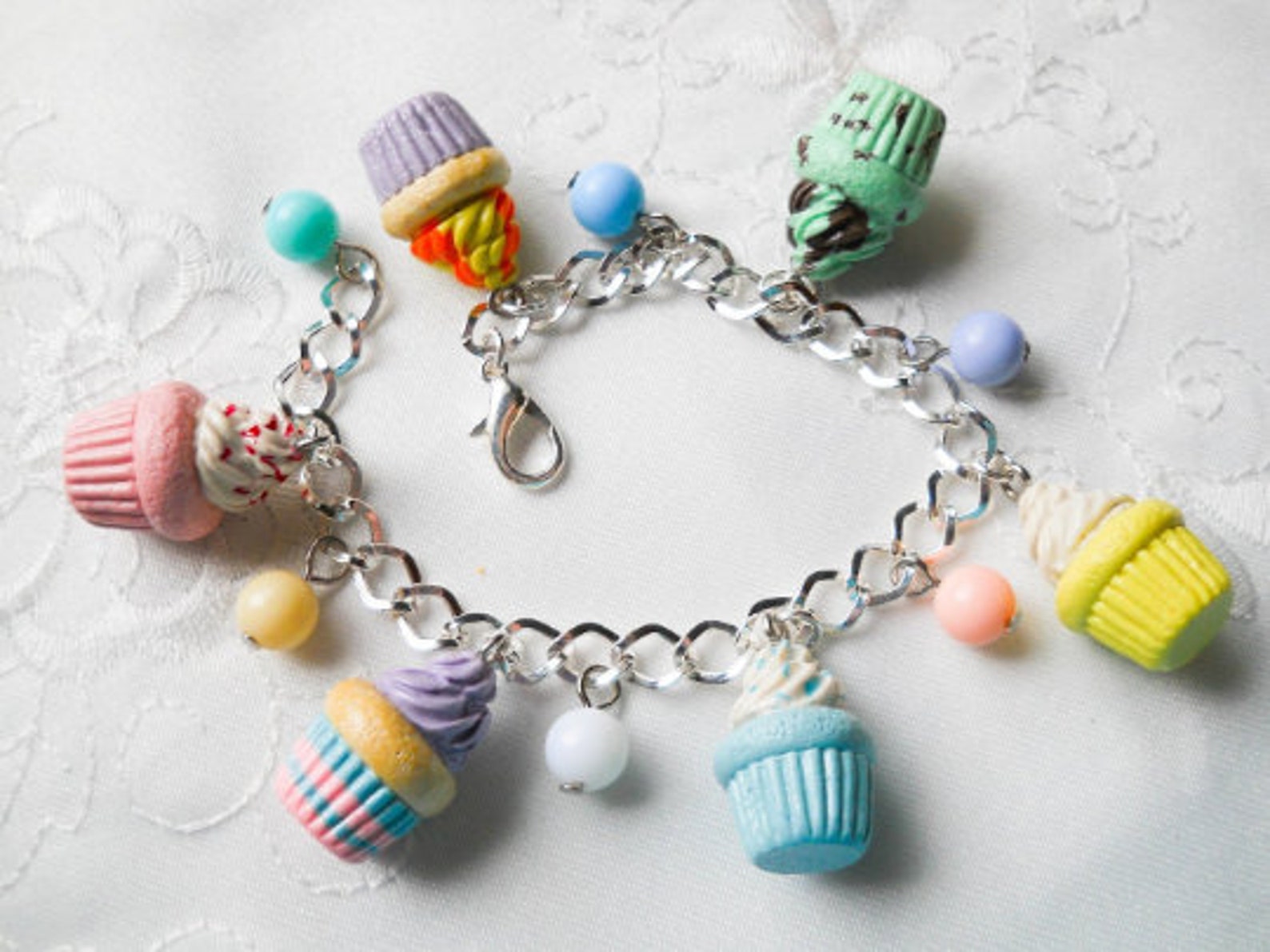 Cupcake Bracelet Cute Bracelet Summer Bracelet Polymer - Etsy