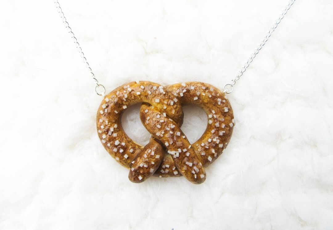 Large Pretzel Necklace Food Necklace Pretzel Pretzel - Etsy