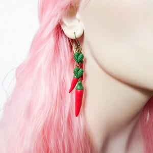 Red Chili Earrings, Hot Pepper Earrings, Hot Chili Earrings, Polymer ...