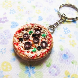 Pizza Keychain Cute Keychain Polymer Clay Pizza - Etsy