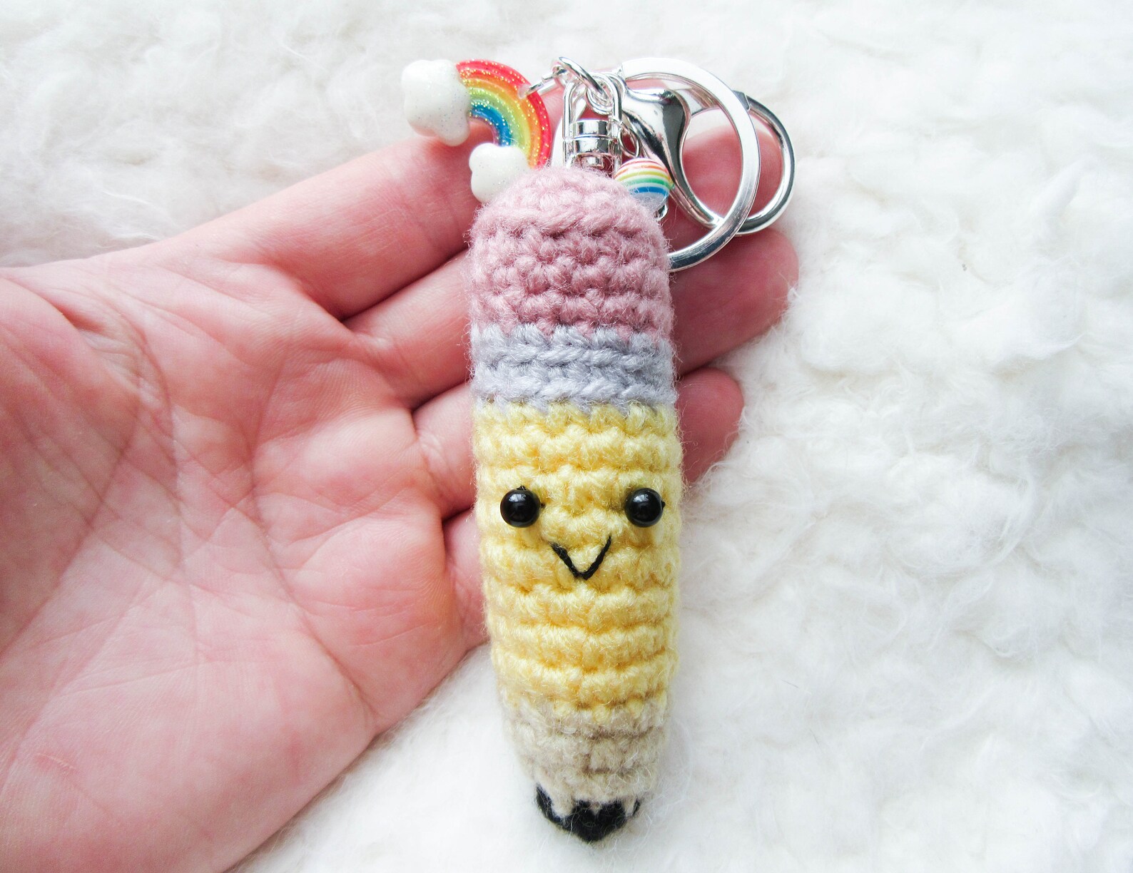 Crochet Keychain Amigurumi Keychain Kawaii Pencil Crochet | Etsy