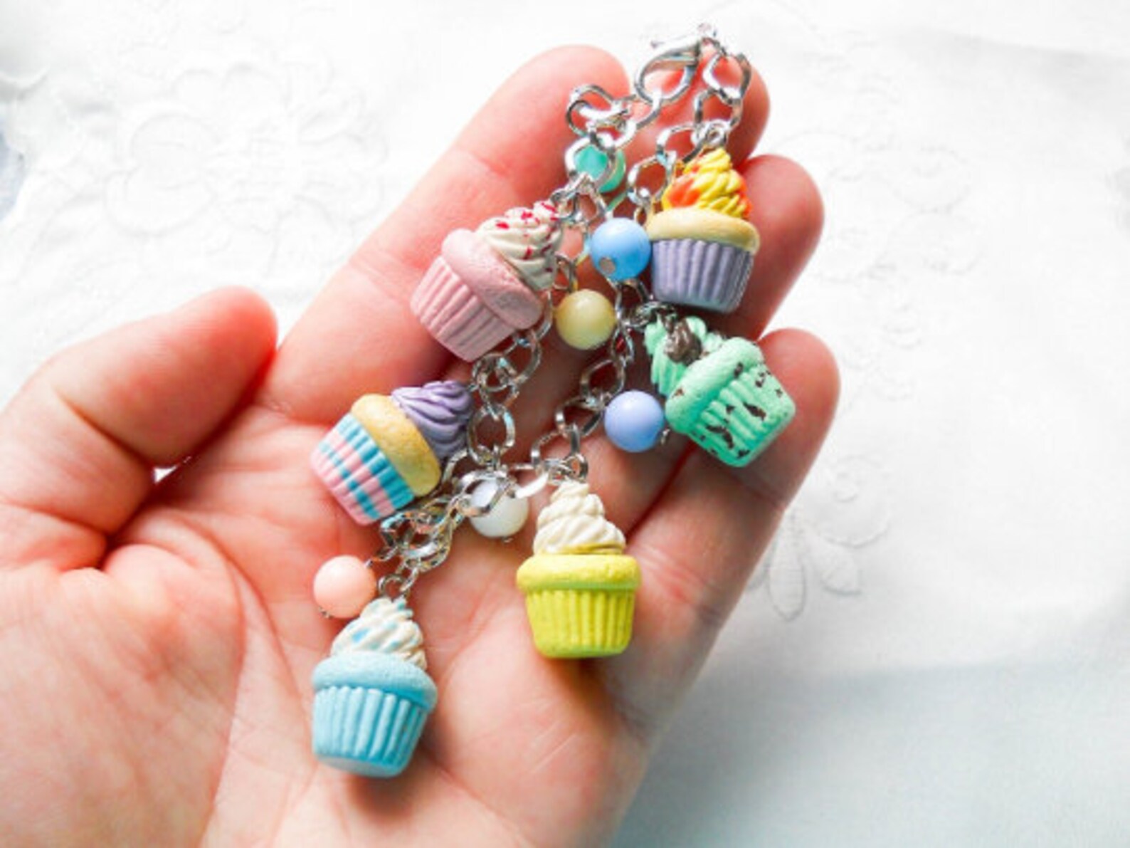 Cupcake Bracelet Cute Bracelet Summer Bracelet Polymer - Etsy