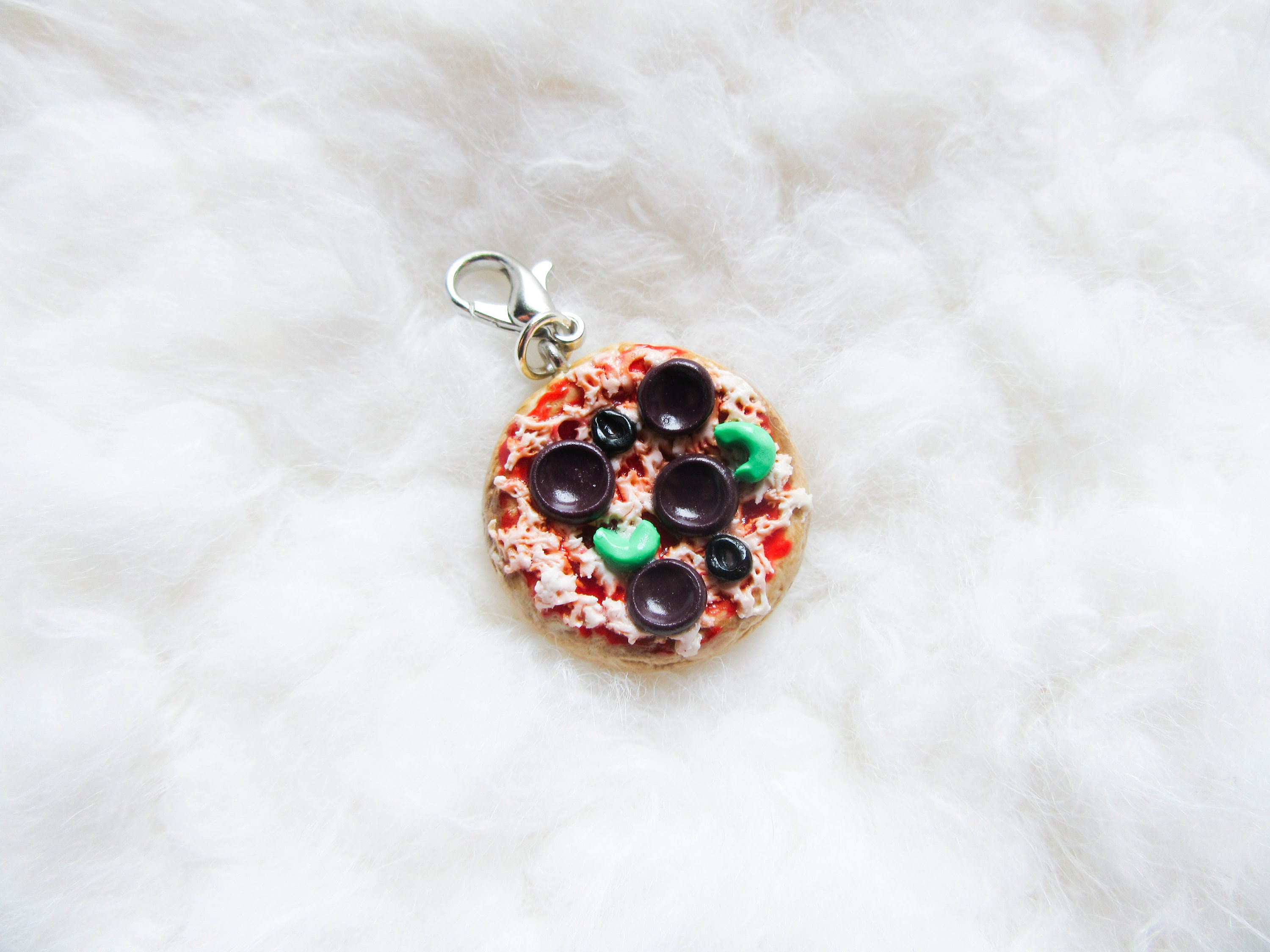 Pizza Charm Polymer Clay Charm Pizza Clasp Charm Cute - Etsy