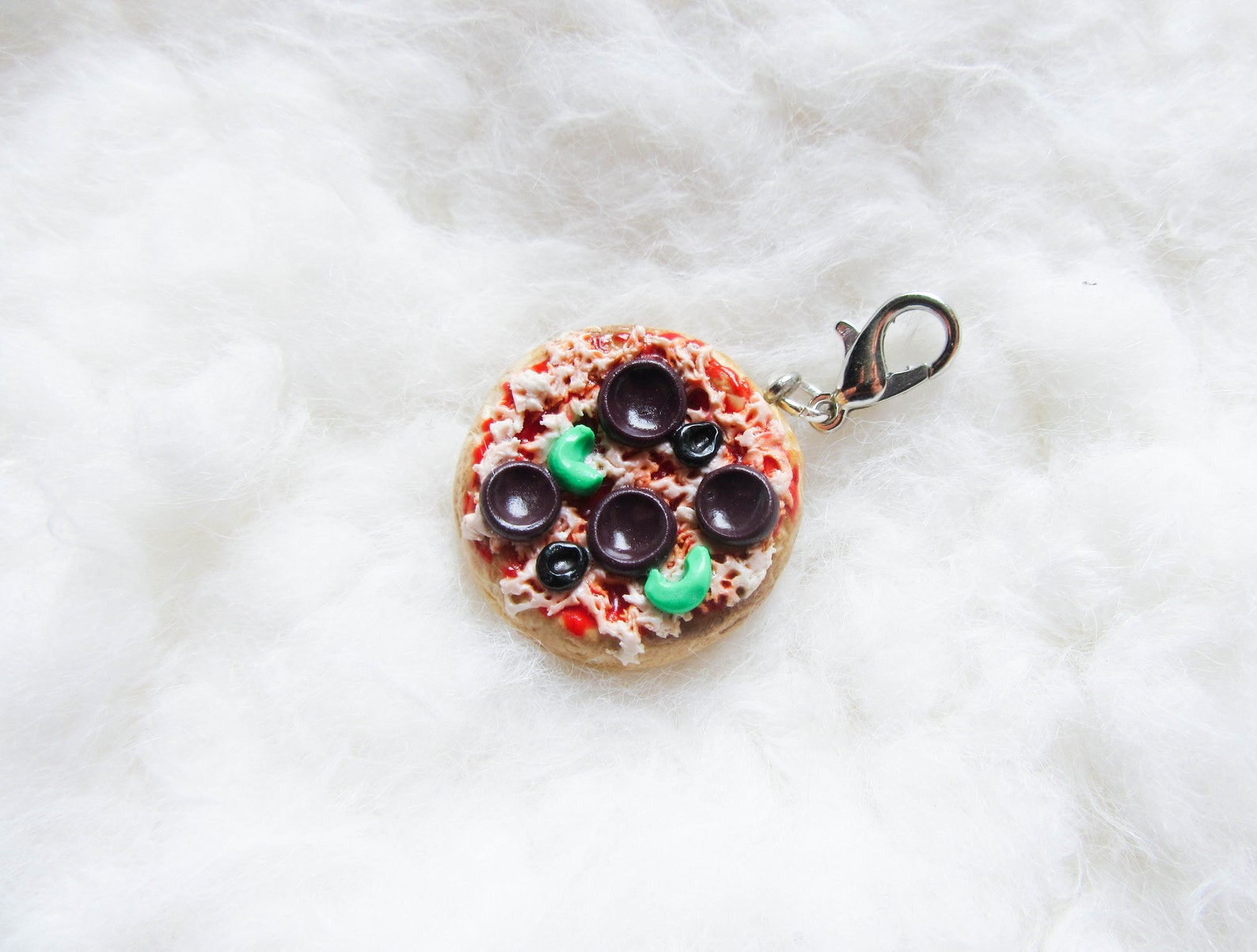Pizza Charm Polymer Clay Charm Pizza Clasp Charm Cute - Etsy