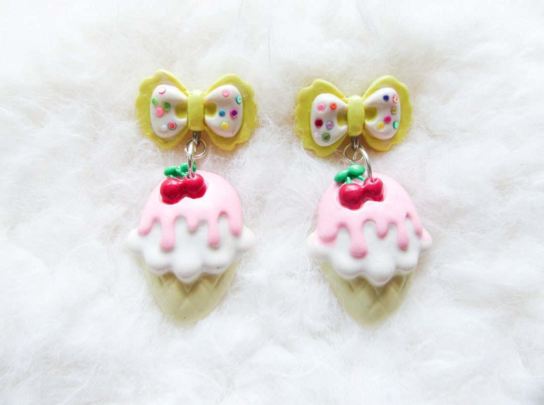 Ice Cream Cone Earrings, Ice Cream Earrings, Summer Earrings, Ice Cream ...