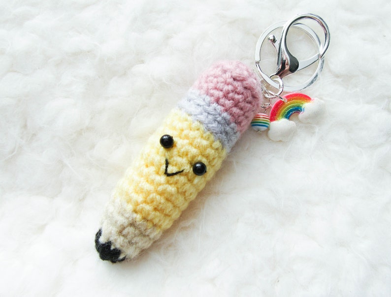 Crochet Keychain Amigurumi Keychain Kawaii Pencil Crochet | Etsy