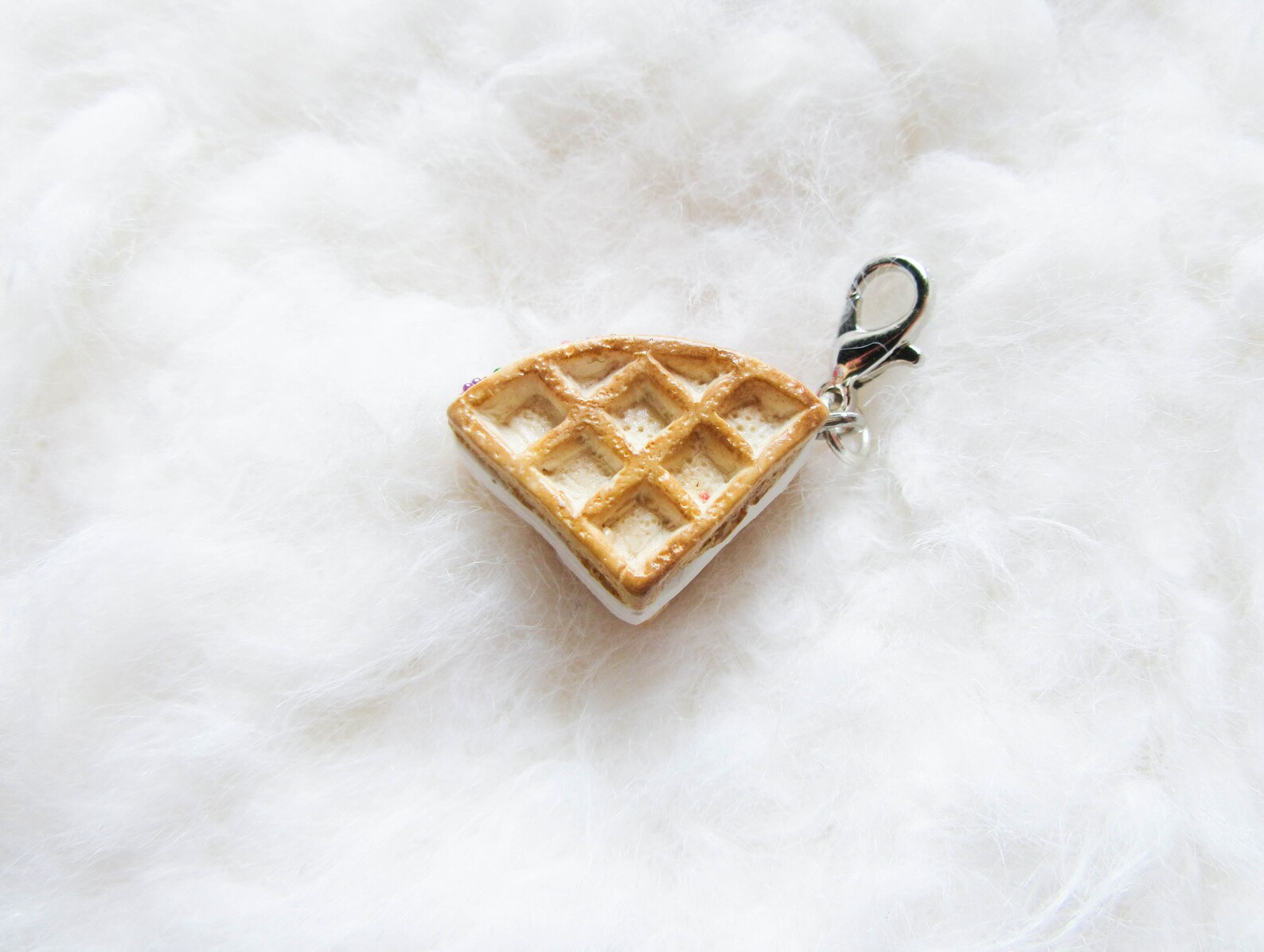 Waffle Charm Polymer Clay Charm Ice Cream Clasp Charm - Etsy