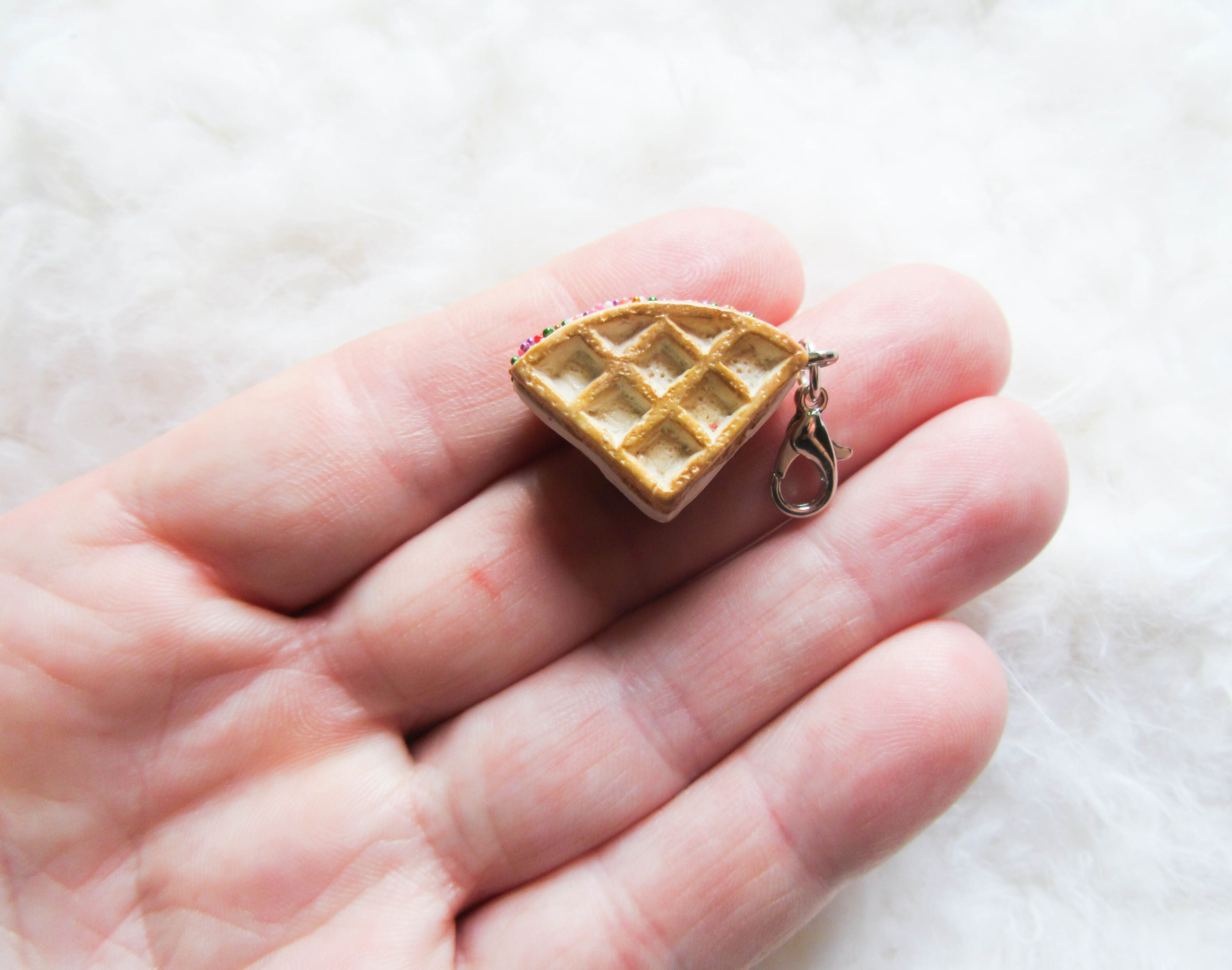 Waffle Charm Polymer Clay Charm Ice Cream Clasp Charm - Etsy