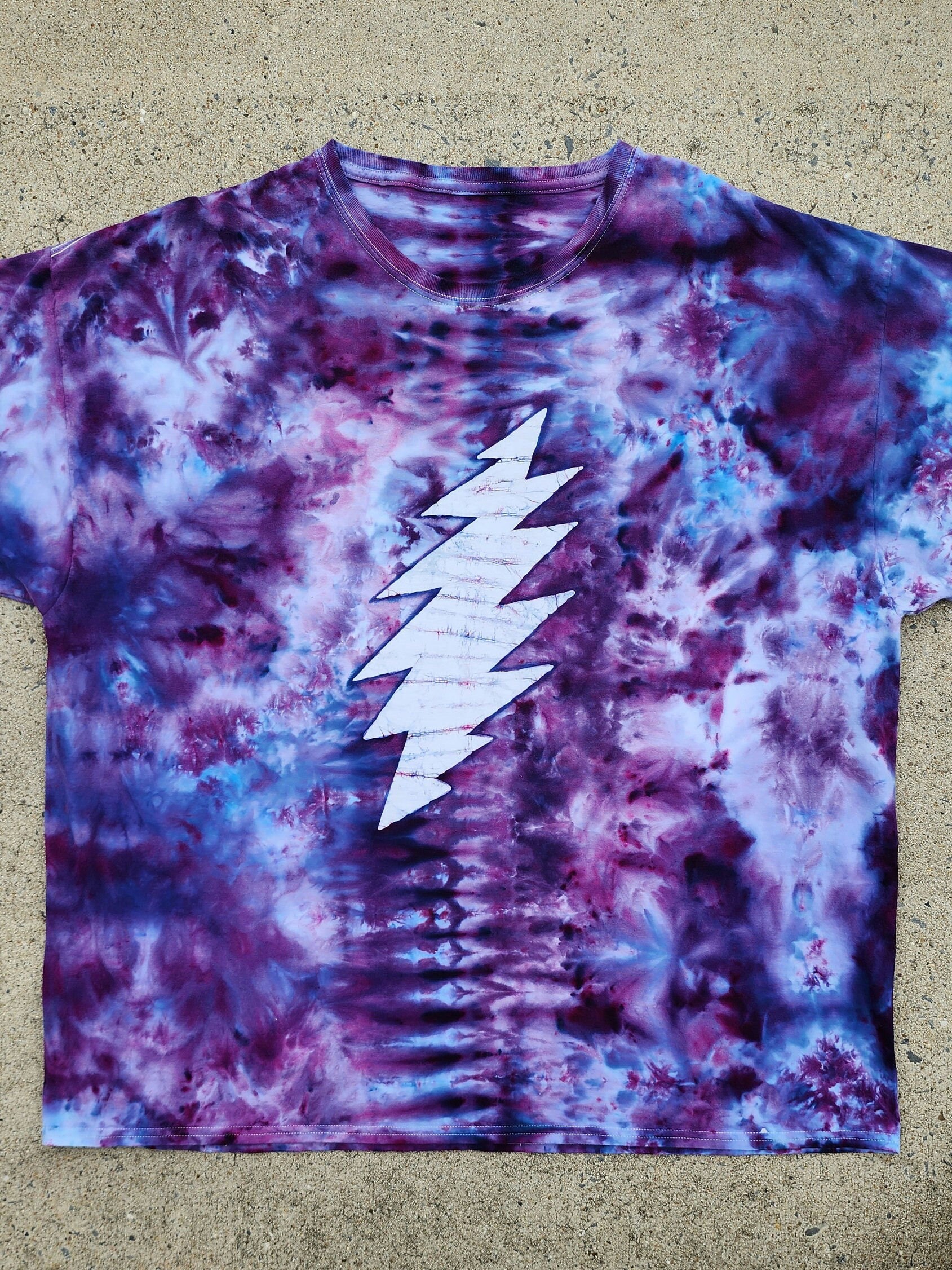 Hand Painted Grateful Lightning Bolt Batik Ice Dye Size 3XL - Etsy