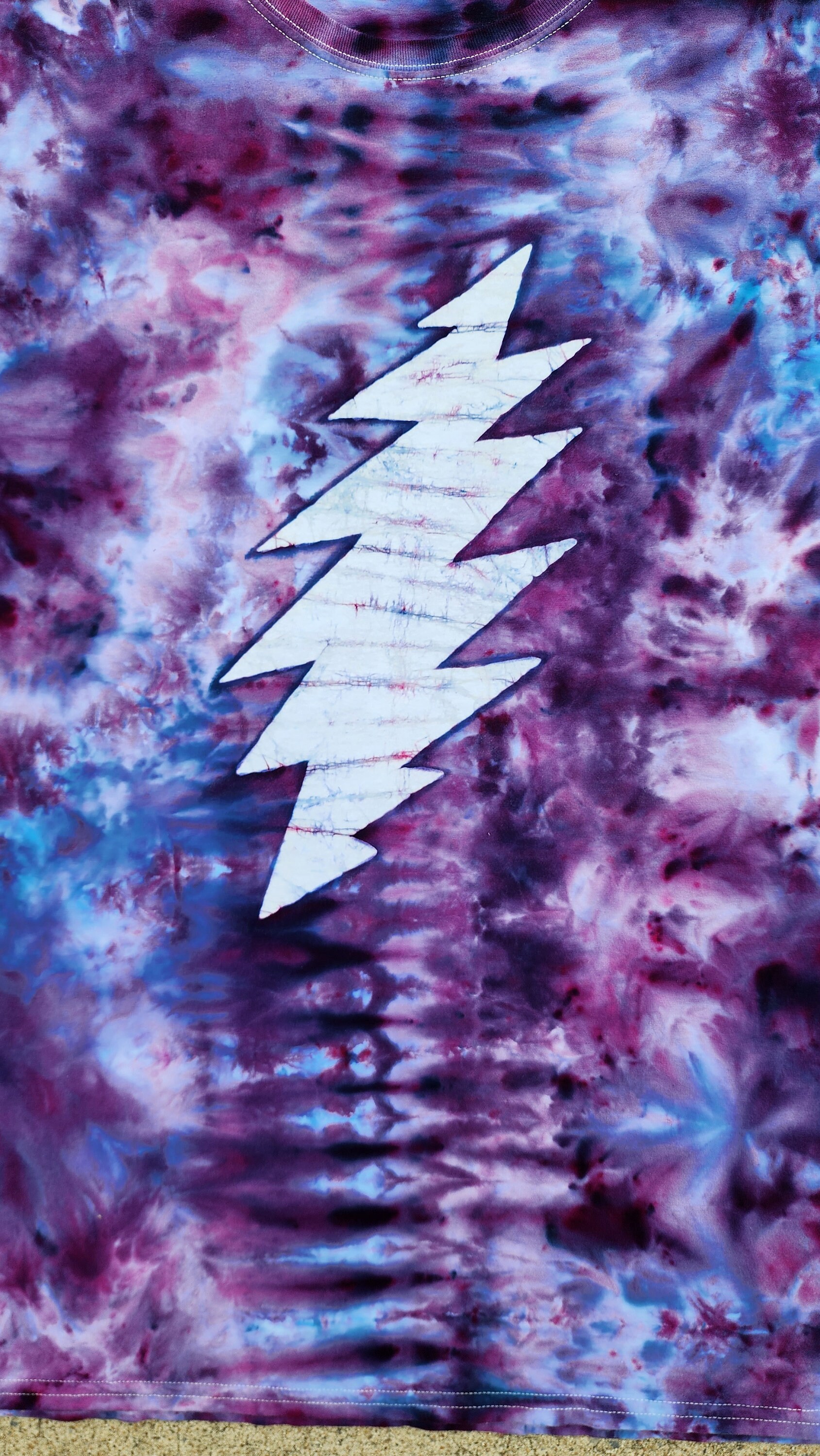 Hand Painted Grateful Lightning Bolt Batik Ice Dye Size 3XL - Etsy