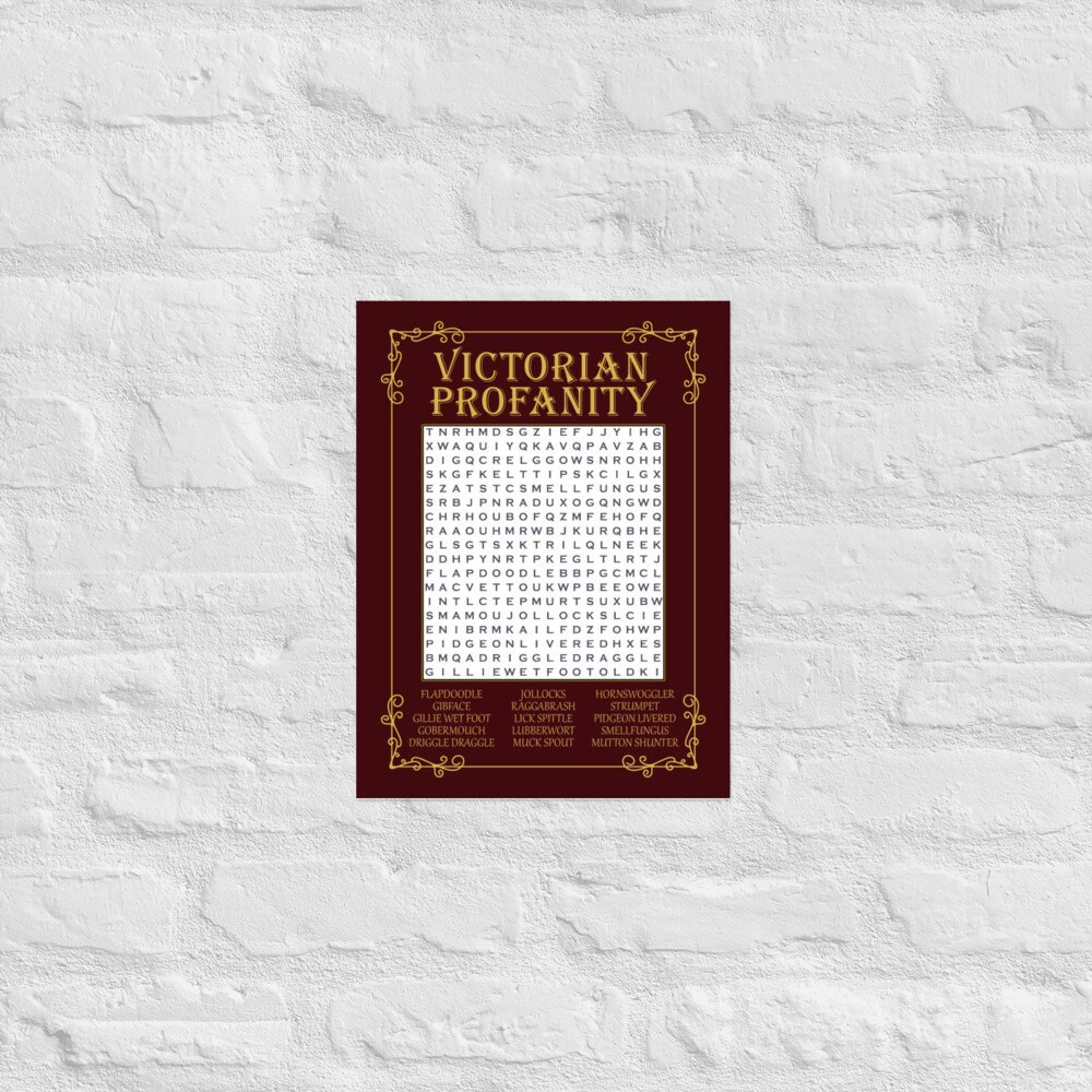 Word Search Poster, Victorian Profanity Words, Word Search Gift - Etsy UK