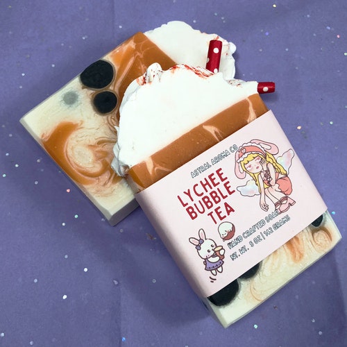 Lychee Bubble Tea Handcrafted Soap Lychee Fruit Boba Tea - Etsy