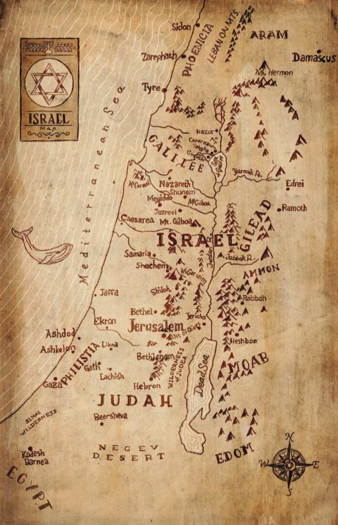 Map of Ancient Israel - Etsy