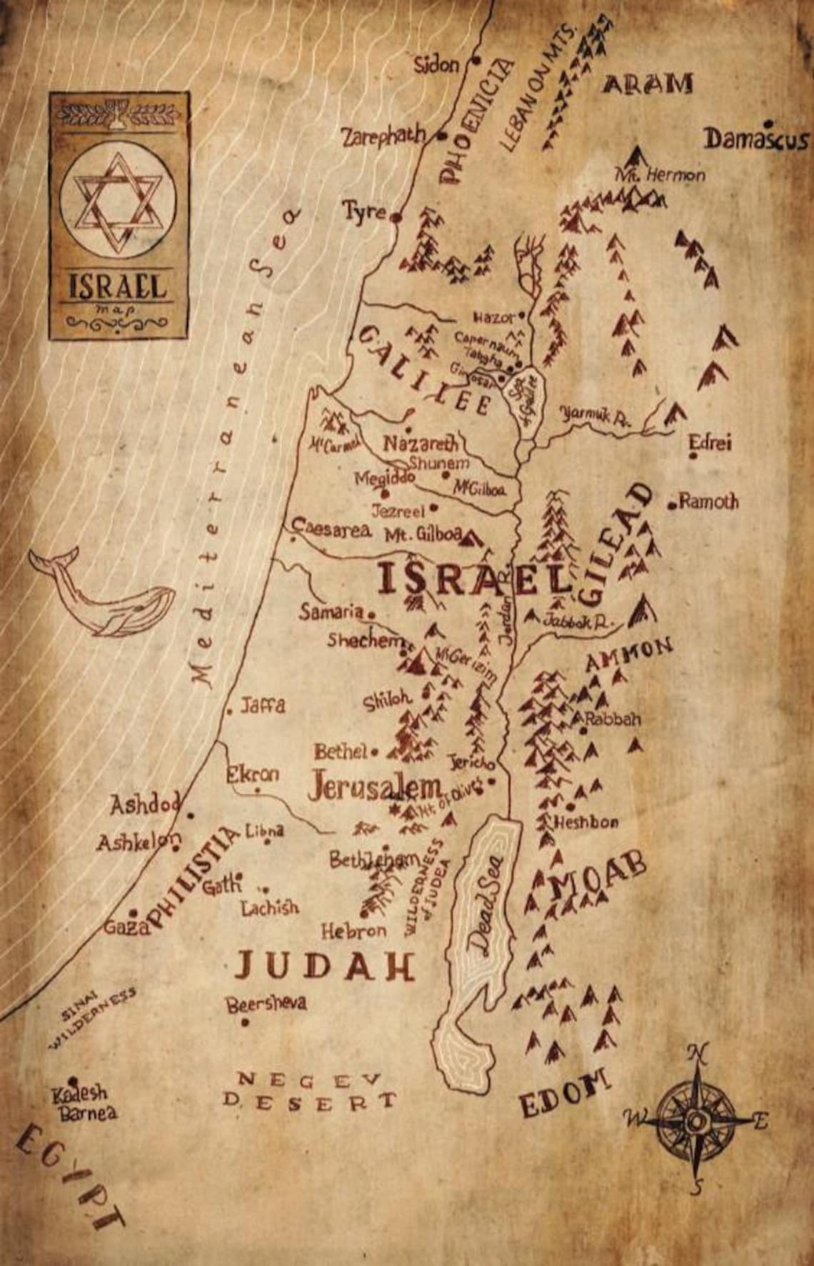 Map of Ancient Israel - Etsy