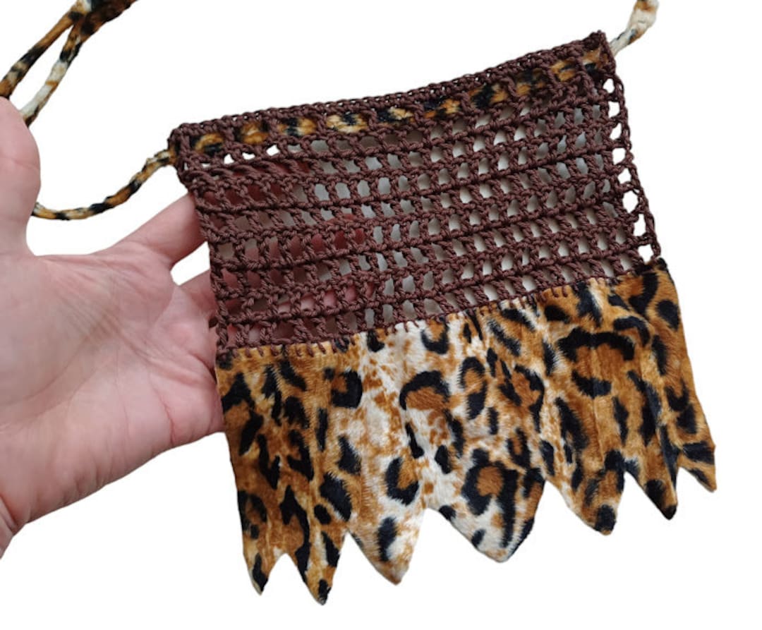 Animal Print Loincloth Mens Woman Mini Skirt Leopard Faux Fur Fantasy ...