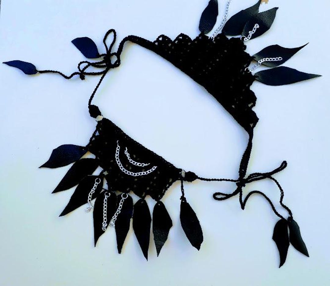 Black Leather Loincloth Open Crotch Lingerie Crochet Mini Skirt Leather ...