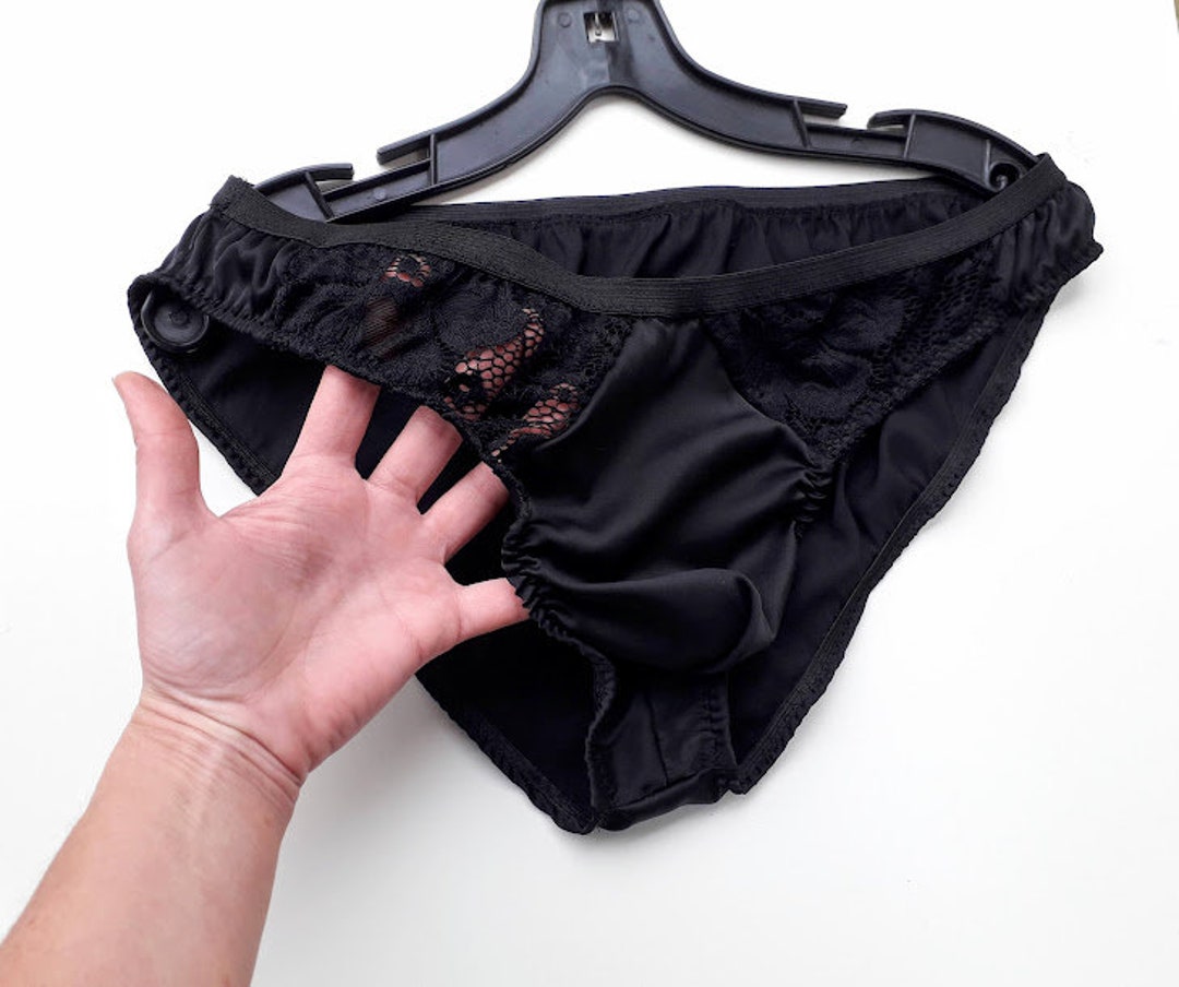 Mens Underwear Men's Lace Panties Men's Satin Thong Italian Satin Plus ...