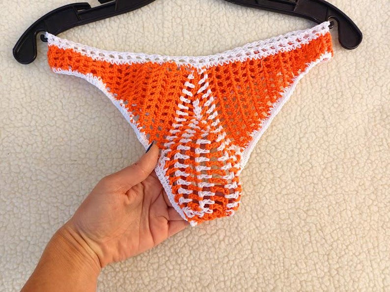 Mens Mesh Briefs Swimwear Mens Swim Trunks Crochet Cotton Briefs for ...